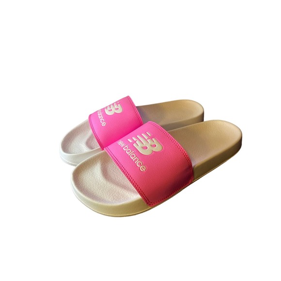 New Balance | Shoes | New Balance Mens Pink White Sports Slides Sandals ...